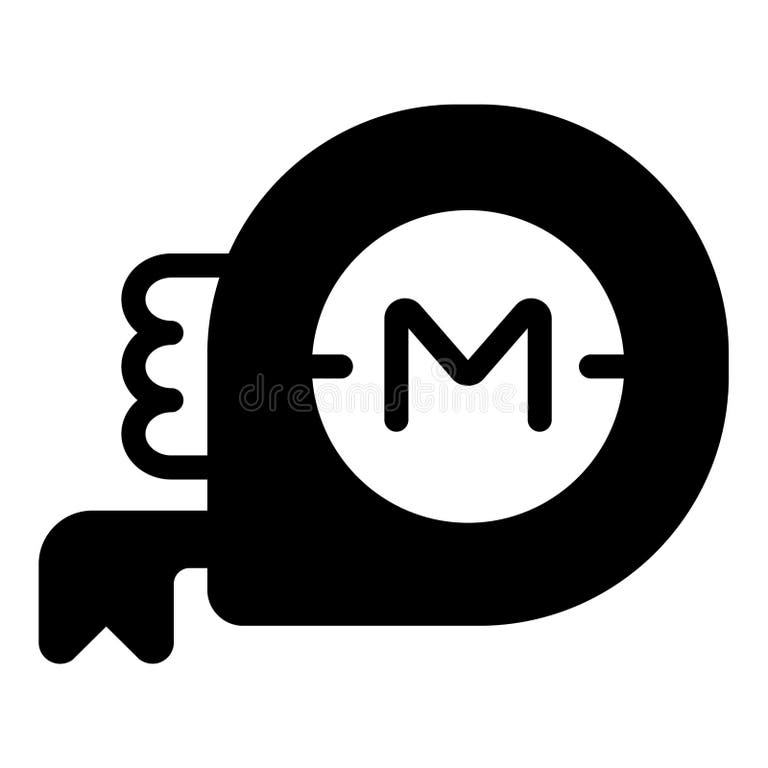 Ruler Reel Solid Icon, Builder Instruments Concept. Vector Graphics ...