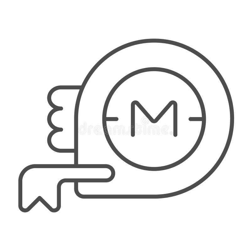 Ruler Reel Thin Line Icon, Builder Instruments Concept. Vector Graphics ...