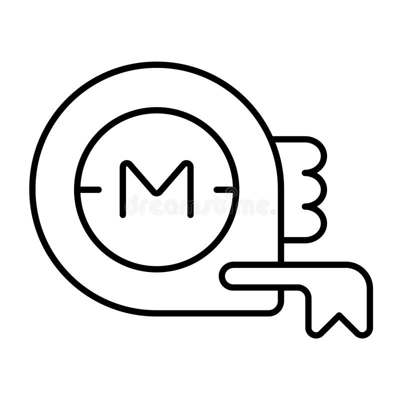 Ruler Reel Thin Line Icon, Builder Instruments Concept. Vector Graphics ...