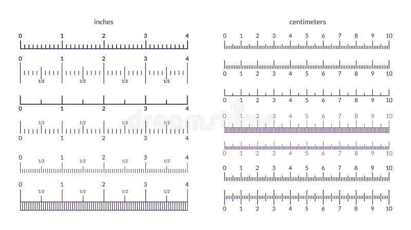 Ruler Scale. Measuring Metrics and Inch Indicators, Precision Line ...