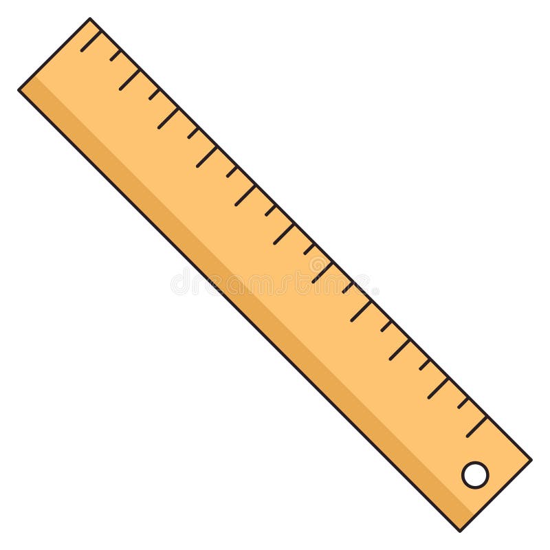 Ruler with Scales Line Illustration Stock Illustration - Illustration ...