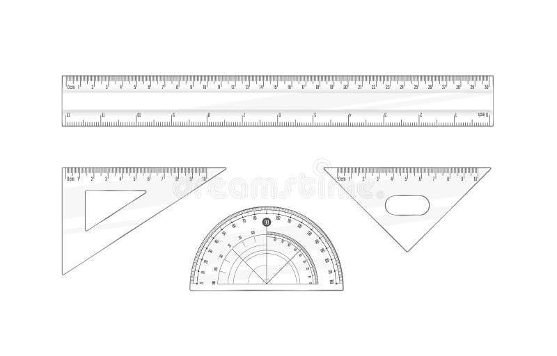 Ruler Set for School and Office. Geometry Mathematics Tool Illustration ...