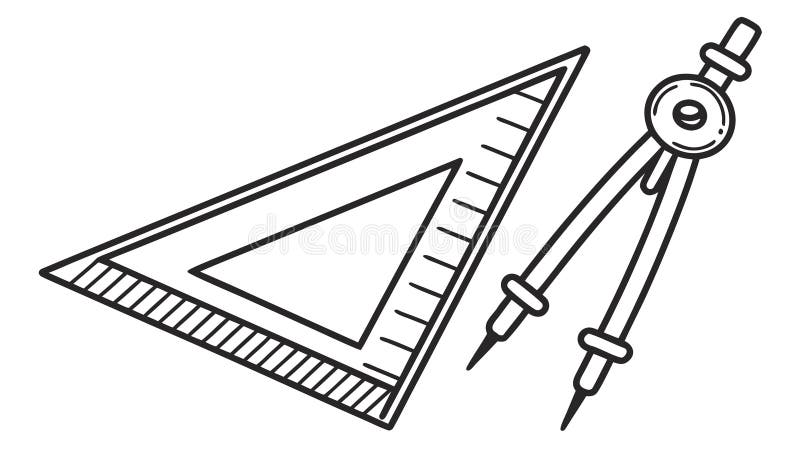 Ruler and Set Square Vector, Drafting and Measurement Tools, Vector Design Generative AI Stock ...