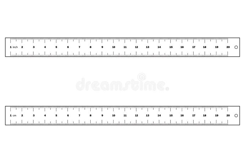 Ruler. a Set of Two Rulers Outline in Cm and Inches Isolated on a White ...