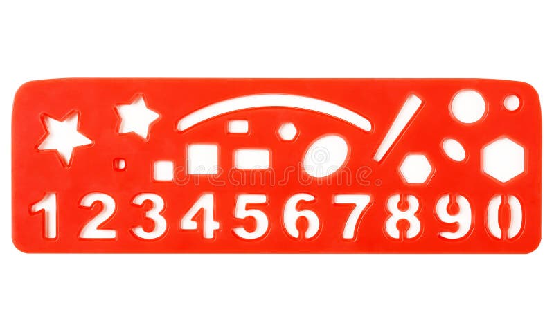 Ruler with Shapes and Numbers Stock Image - Image of school, hexagon ...