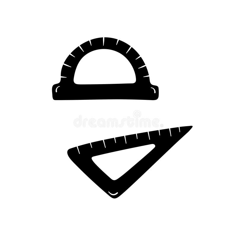 Ruler Silhouette in Simple Style, Vector Illustration. School ...