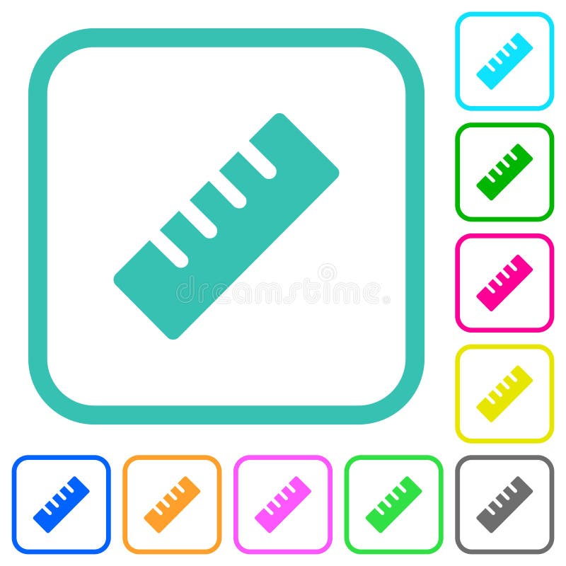 Ruler Solid Vivid Colored Flat Icons Stock Vector - Illustration of ...