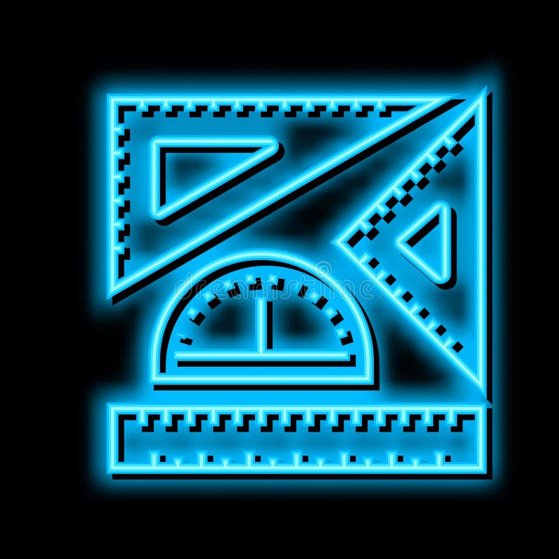 Ruler Stationery Tool Neon Glow Icon Illustration Stock Vector ...