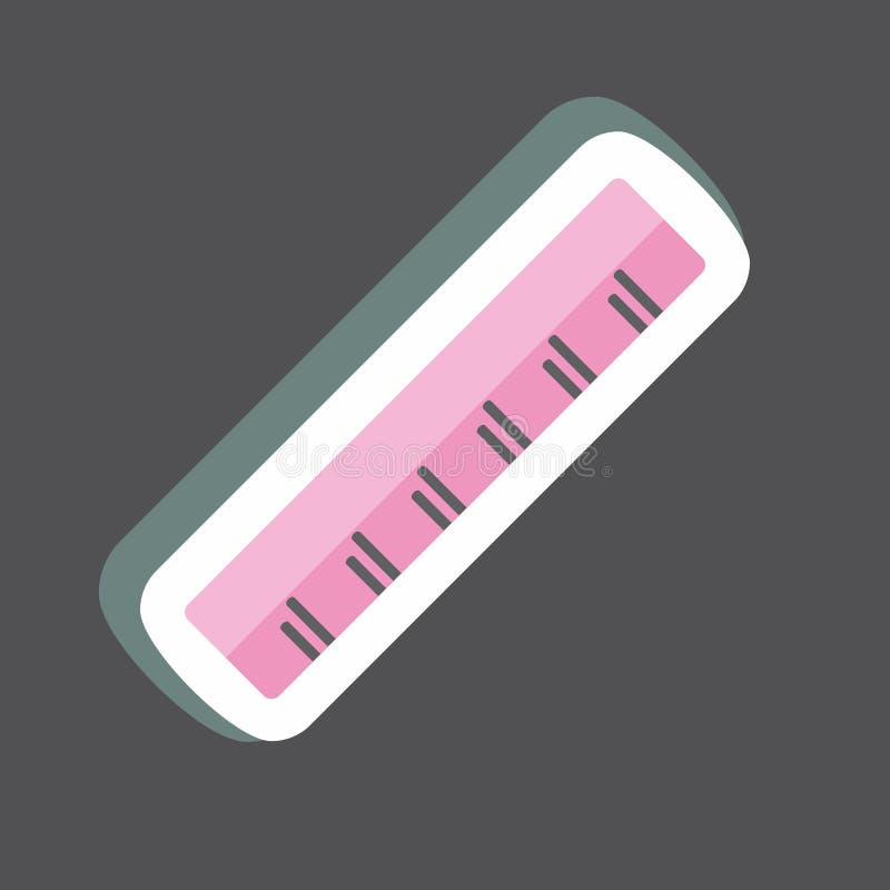 Ruler Sticker in Trendy Isolated on Black Background Stock Illustration ...