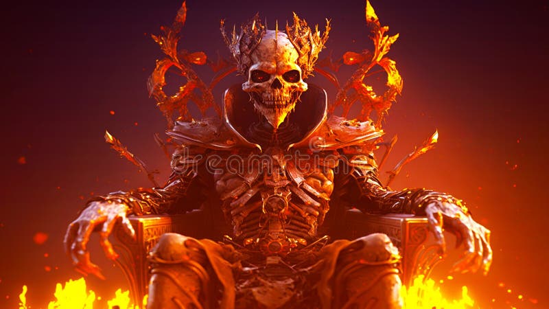 The Ruler on the Throne. Illustration of Art Fantasy. Dark Demon, Skull ...