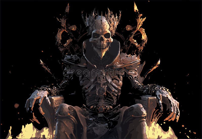 The Ruler on the Throne. Illustration of Art Fantasy. Dark Demon, Skull ...