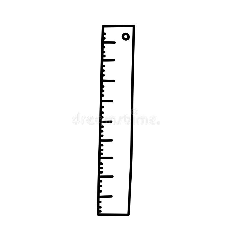 Ruler Tool Vector Doodle Hand Drawn Illustration Isolated on White ...