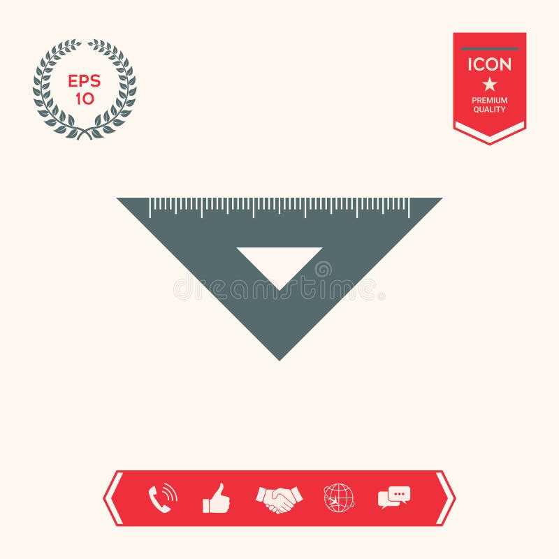 The ruler triangle icon stock vector. Illustration of single - 116621637