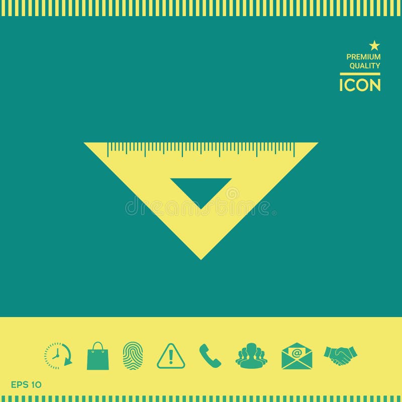 The ruler triangle icon stock vector. Illustration of symbol - 118010653