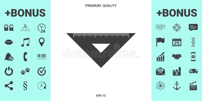 The ruler triangle icon stock vector. Illustration of math - 123479369