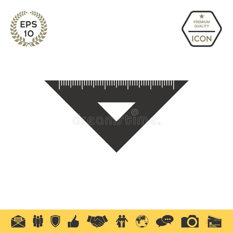 The ruler triangle icon stock vector. Illustration of ruler - 116417619