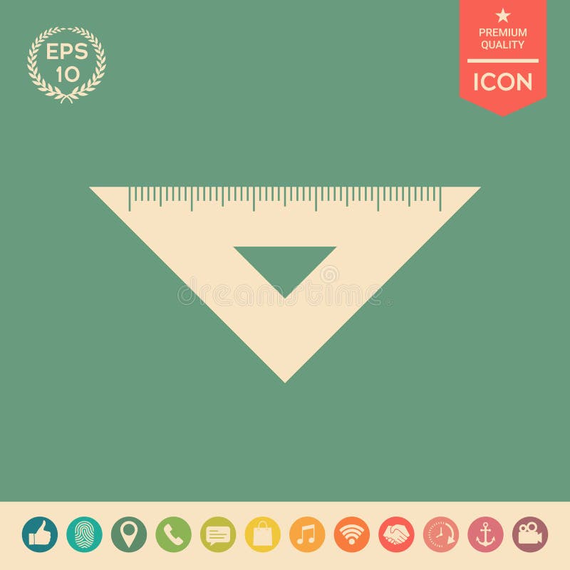 The ruler triangle icon stock vector. Illustration of line - 119059231