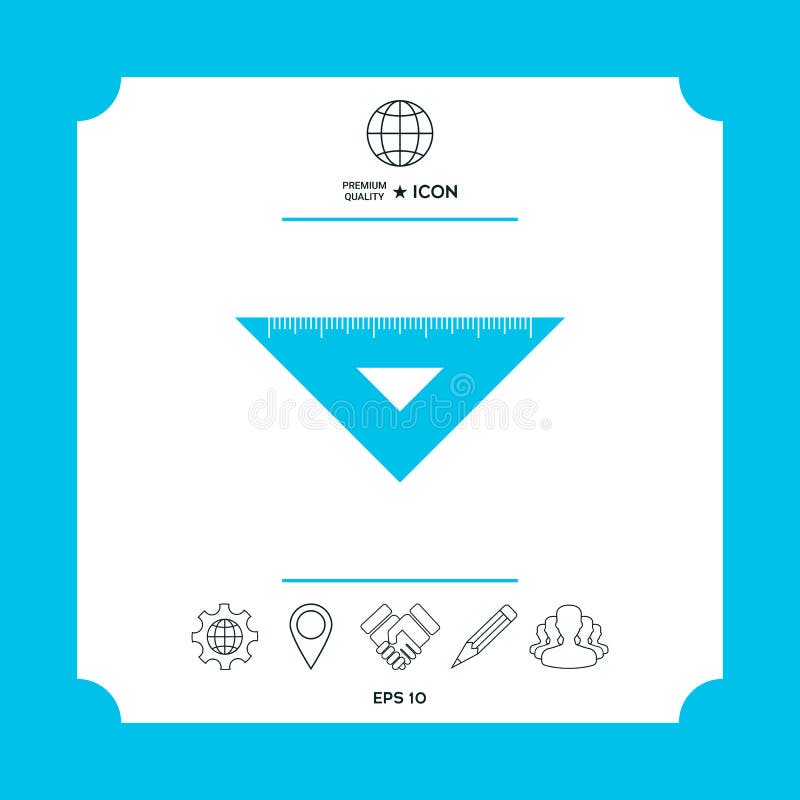 The Ruler Triangle Icon Symbol Stock Vector - Illustration of isolated ...