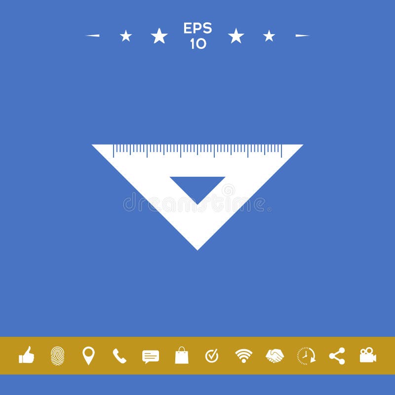 The ruler triangle icon stock vector. Illustration of symbol - 131116480