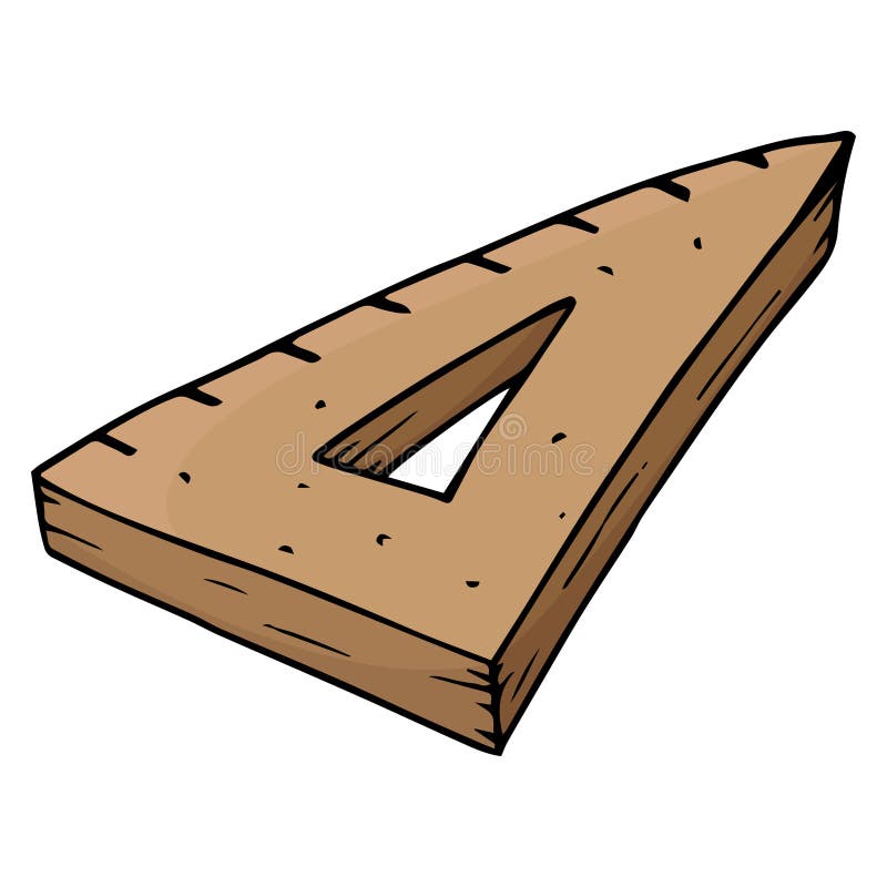 Ruler is a Triangle. Vector Illustration of a School Ruler. Hand Drawn ...