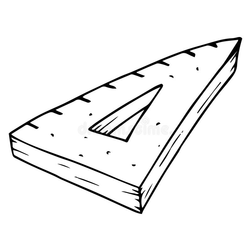 Ruler is a Triangle. Vector Illustration of a School Ruler. Hand Drawn ...