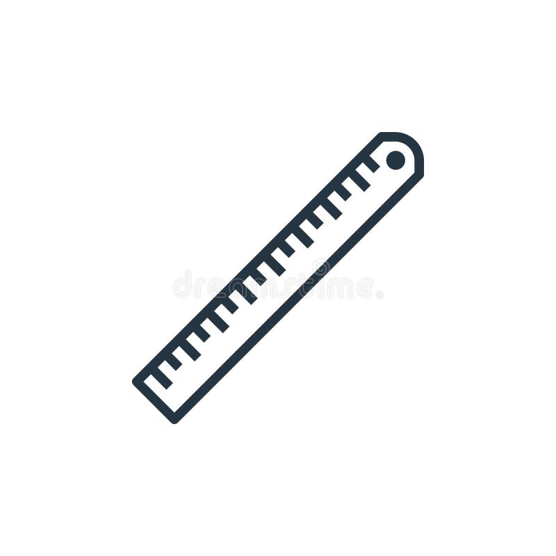 Ruler Vector Icon Isolated on White Background. Outline, Thin Line ...