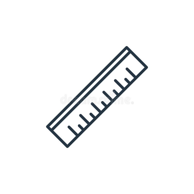 Ruler Vector Icon Isolated on White Background. Outline, Thin Line ...