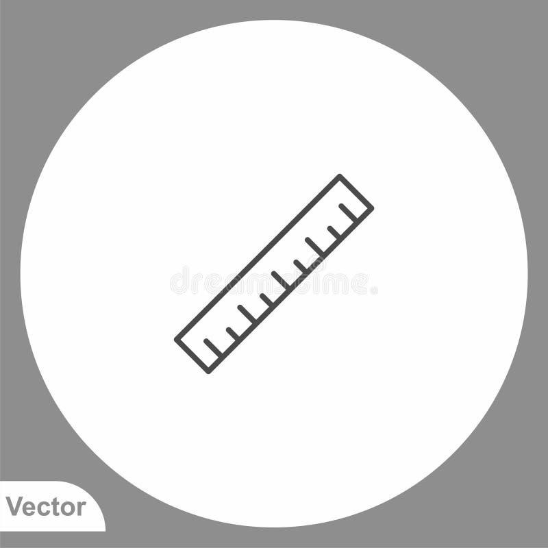 Ruler Vector Icon Sign Symbol Stock Vector - Illustration of education ...