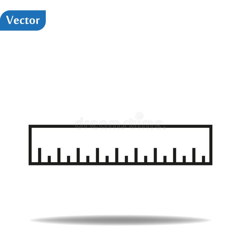 Ruler Vector Icon, Ruler in Trendy Flat Style Stock Illustration ...