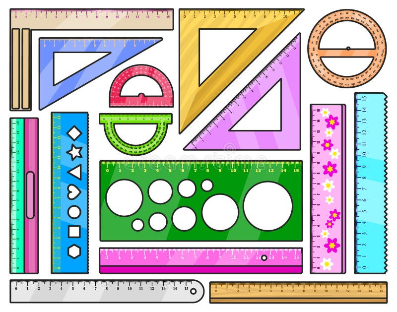 Ruler Vector Illustration on White Background. Vector Color Set Icon ...