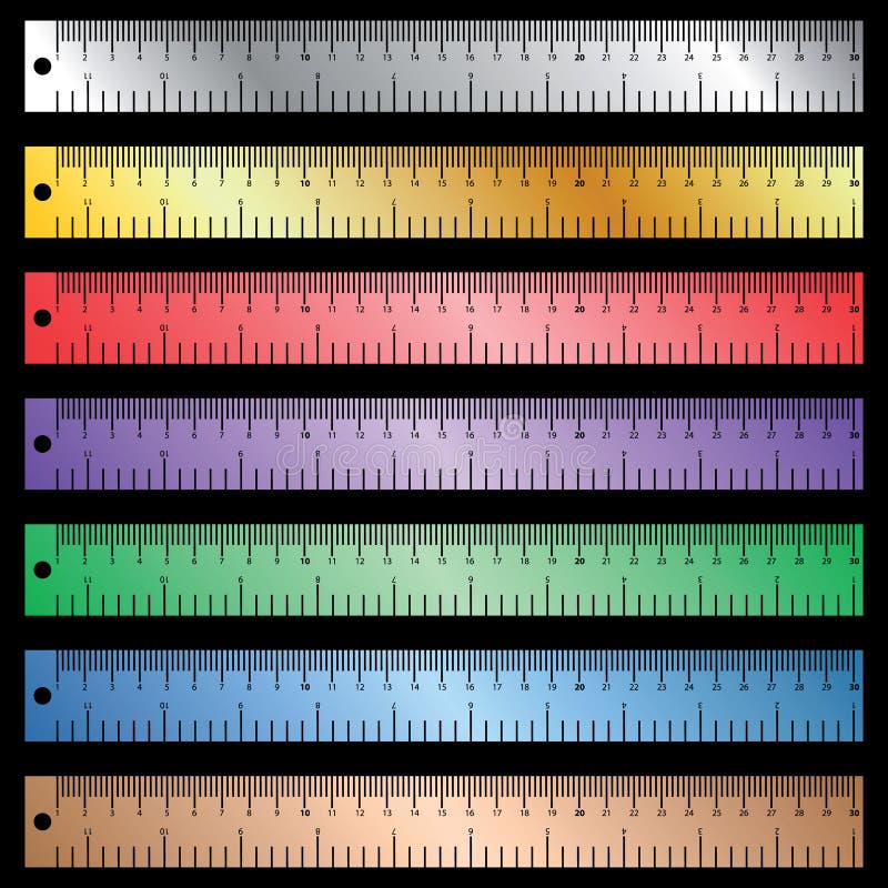 Vector Set of Measurement Rulers Stock Vector - Illustration of scale ...