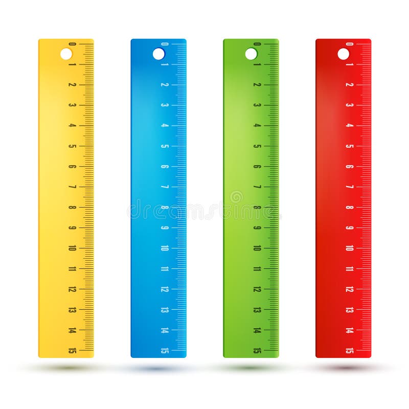 Colored Rulers stock vector. Illustration of orange, foot - 4687798