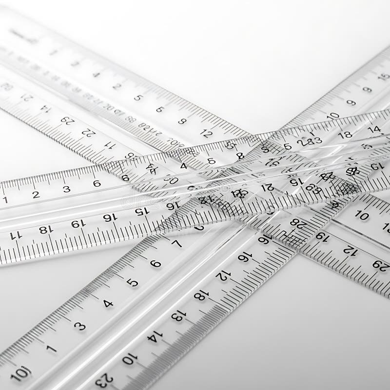 Rulers Stacked Together Measurement Tools White Background Study Guide ...