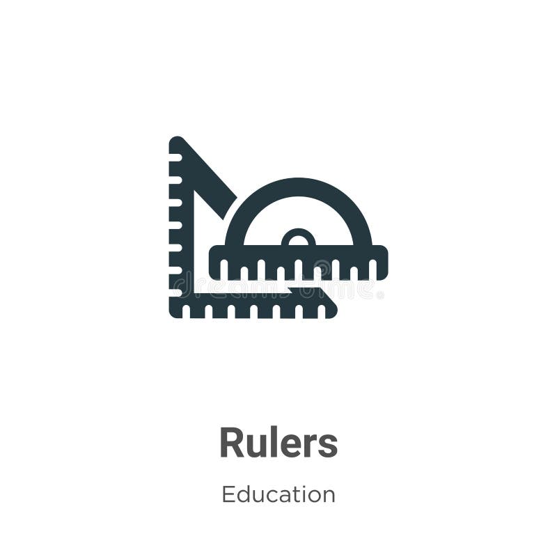 Rulers Vector Icon on White Background. Flat Vector Rulers Icon Symbol ...