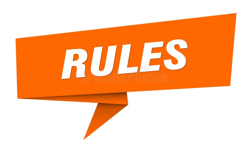 Rules Banner. Rules Speech Bubble, Label, Sticker, Sign Template Stock ...