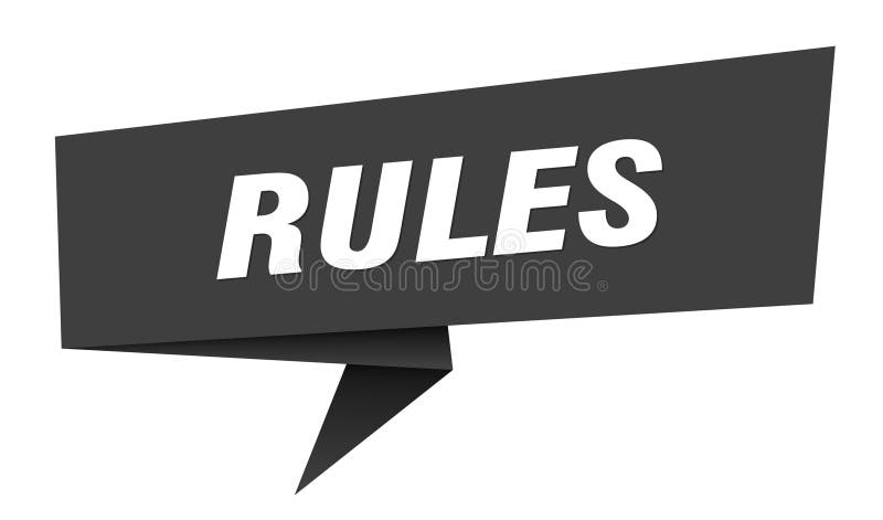 Rules Banner. Rules Speech Bubble, Label, Sticker, Sign Template Stock ...