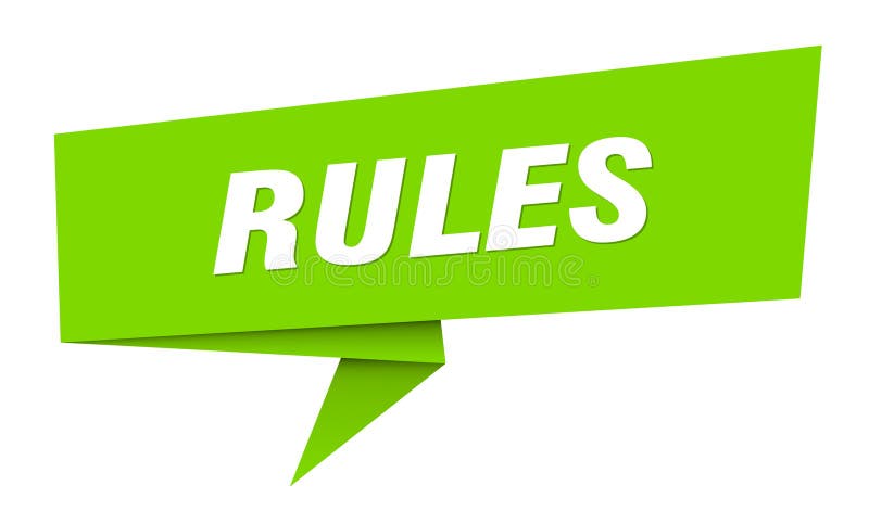 Rules Banner. Rules Speech Bubble, Label, Sticker, Sign Template Stock ...