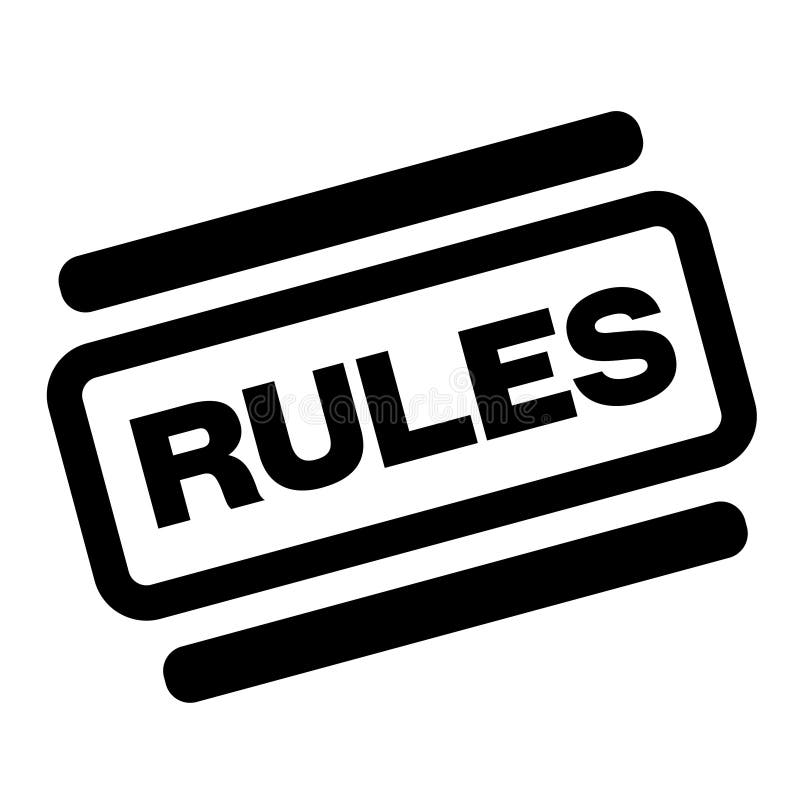 Rules black stamp stock vector. Illustration of coaching - 124059719