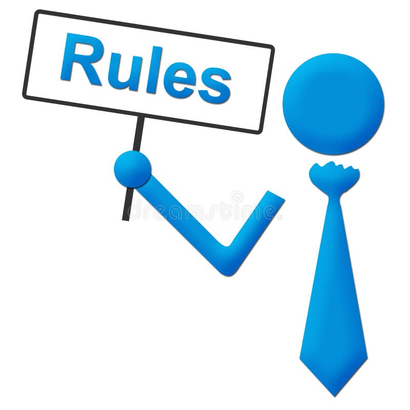 Rules Blue Human Holding Signboard Stock Illustration - Illustration of ...