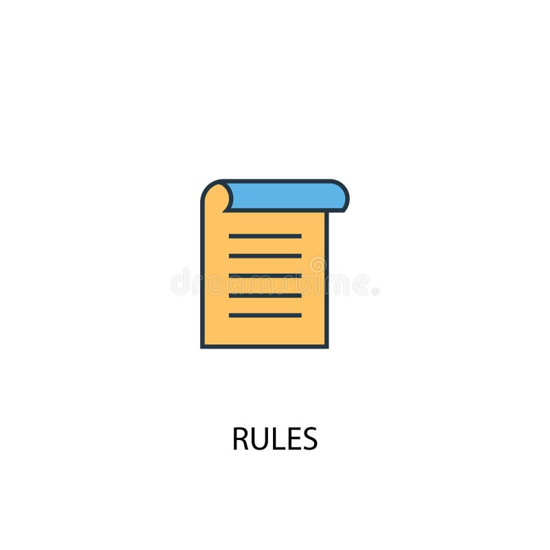 Rules Concept 2 Colored Line Icon Stock Vector - Illustration of roll ...