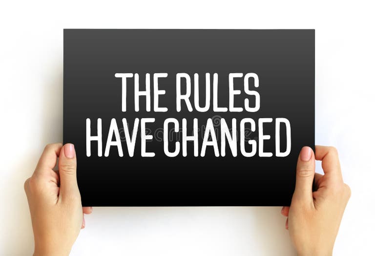 The Rules Have Changed Text on Card, Concept Background Stock Image ...