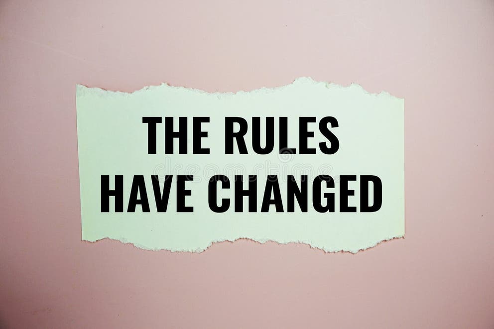 The Rules Have Changed Text Written on Paper Torn Top View on Pink ...