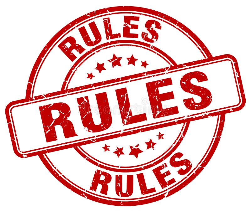 Rules Red Grunge Round Vintage Stamp Stock Vector - Illustration of ...