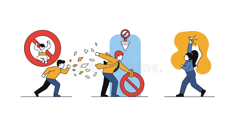Rules and Regulation Restrictions Violation Illustration Flat ...