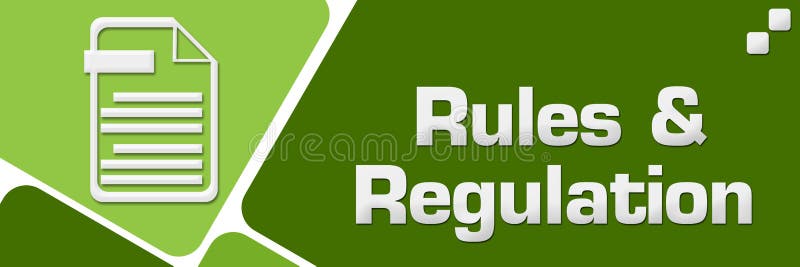Rules and Regulations Green Rounded Squares Horizontal Stock ...