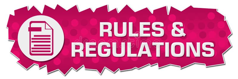 Rules and Regulations Pink Dots Background Symbol Cutout Horizontal ...