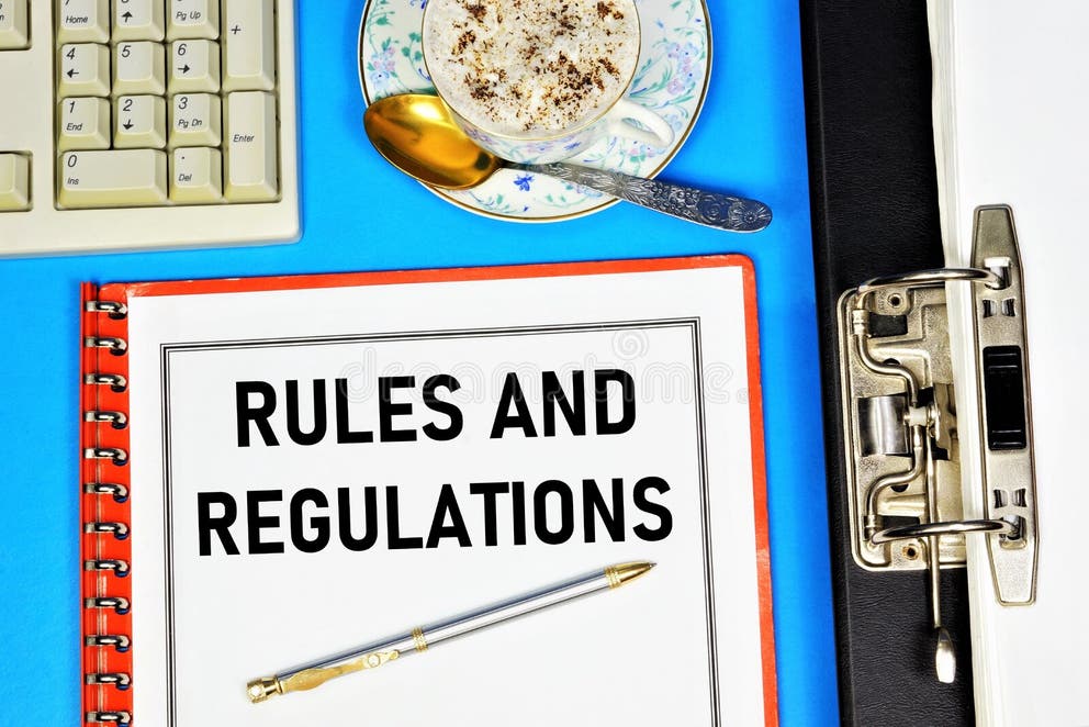 Rules and Regulations. Text Label on the Document Folder Stock Image ...
