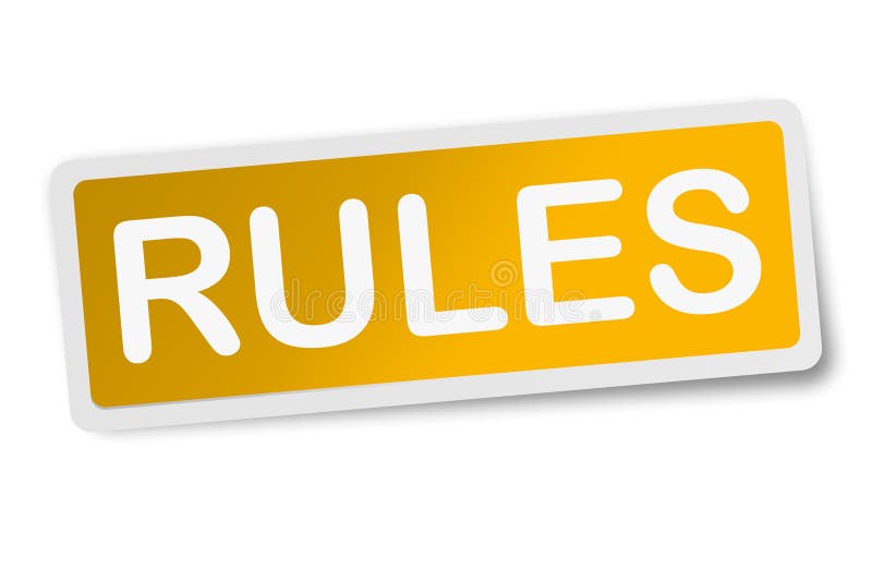 Rules Square Sticker Isolated on White Stock Illustration ...