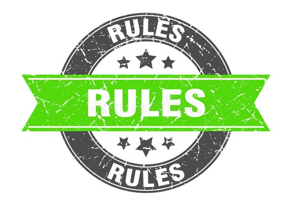 Rules stamp stock vector. Illustration of emblem, green - 162723667