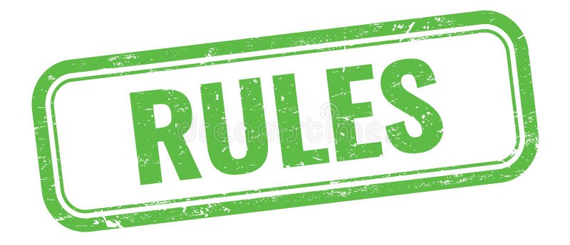 RULES Text on Green Grungy Vintage Stamp Stock Illustration ...
